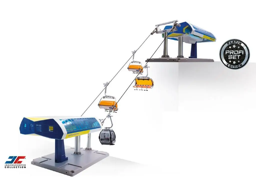 Jägerndorfer ski lift professional yellow/blue 1:32 - Christmas Village ...
